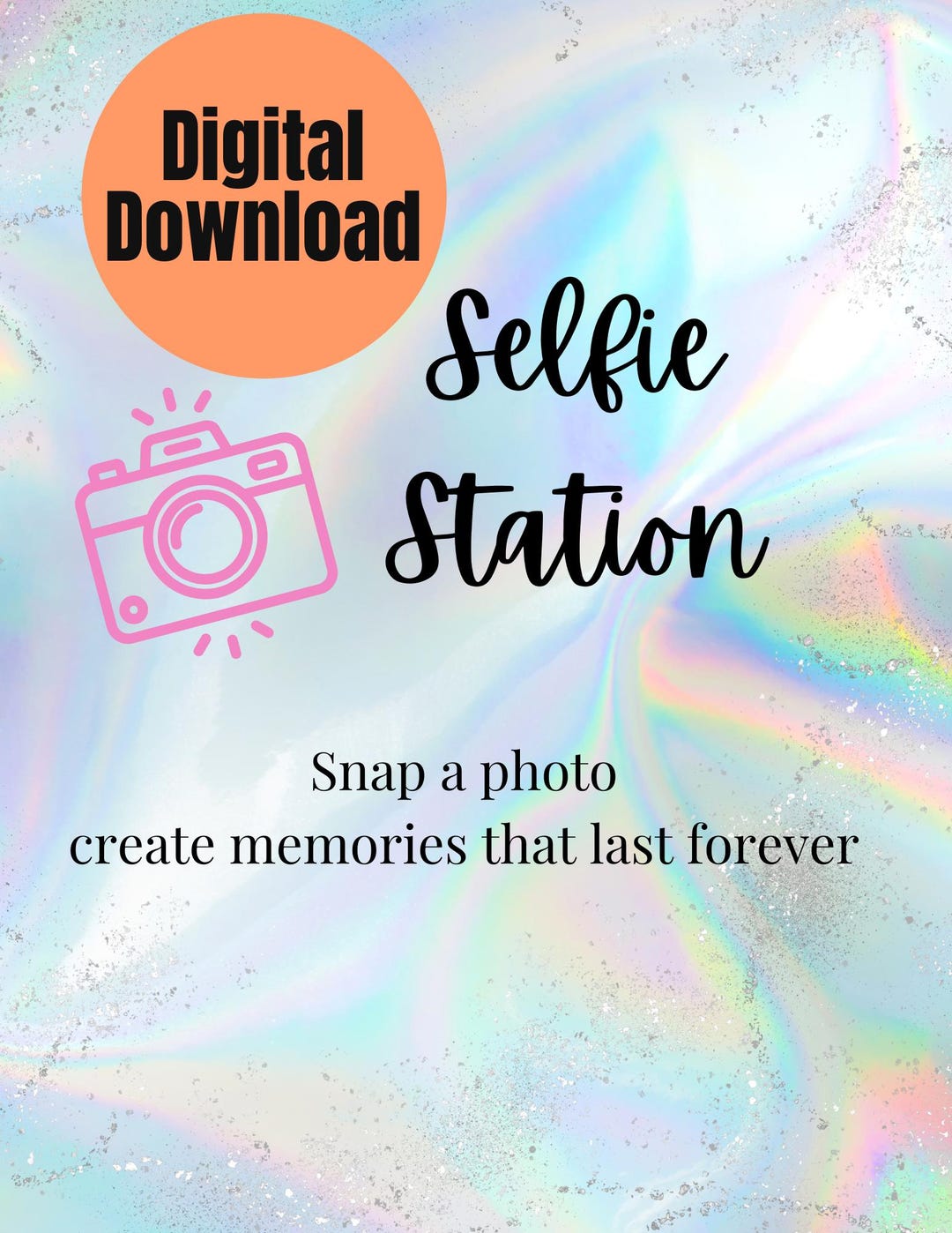 Selfie Station Digital Poster for Party, Selfie Station Sign for Party ...