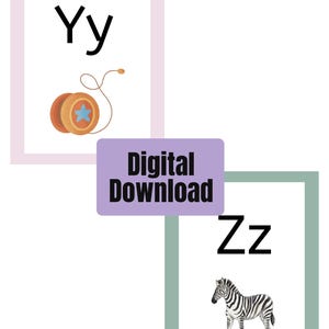 Printable Alphabet Cards, Alphabet Cards for Homeschool Room, Alphabet ...