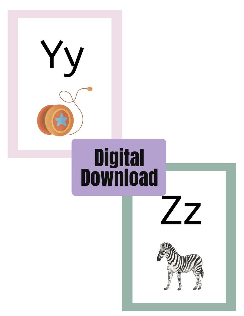 Printable Alphabet Cards, Alphabet Cards for Homeschool Room, Alphabet ...