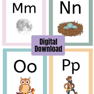 Printable Alphabet Cards, Alphabet Cards for Homeschool Room, Alphabet ...