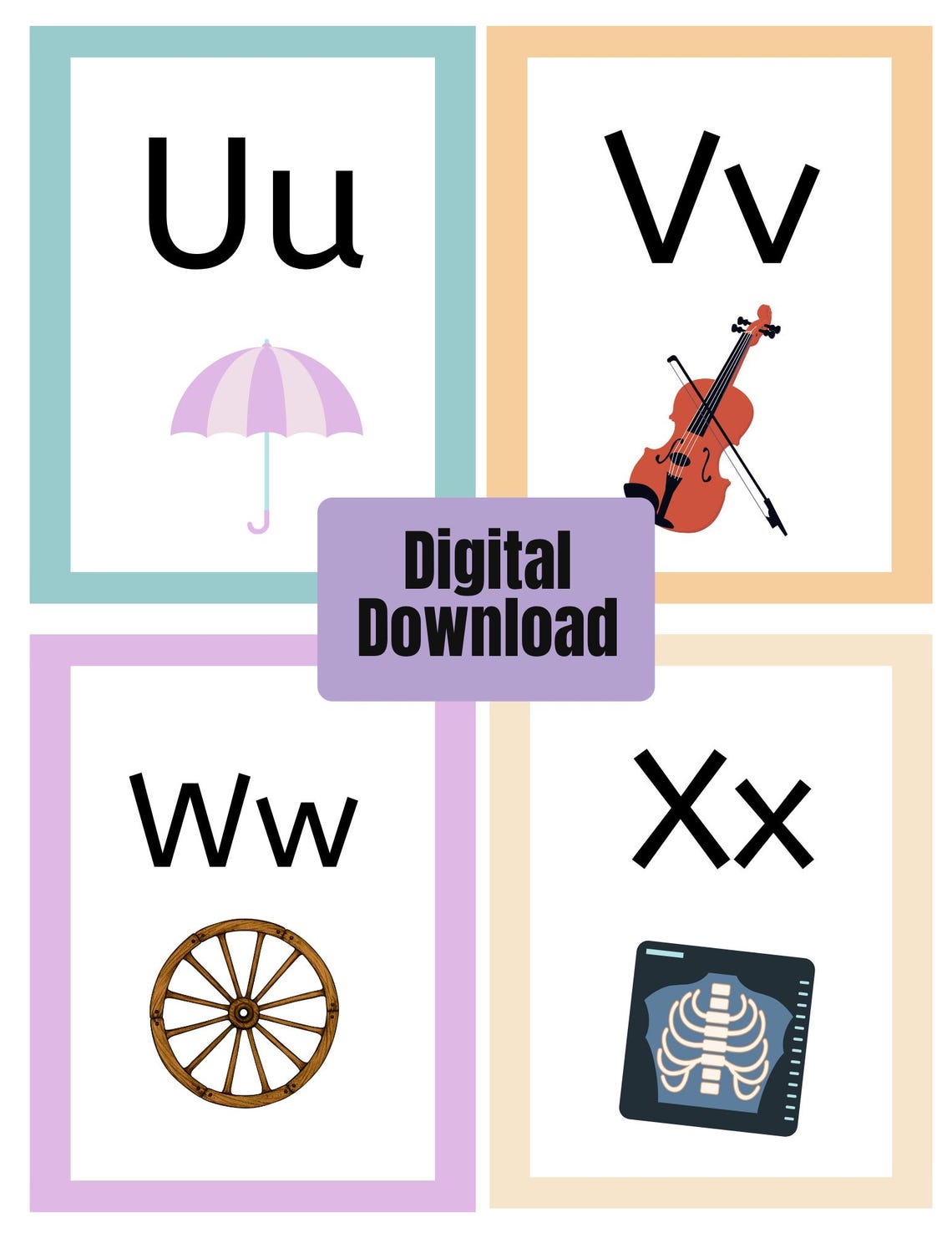 Printable Alphabet Cards, Alphabet Cards for Homeschool Room, Alphabet ...