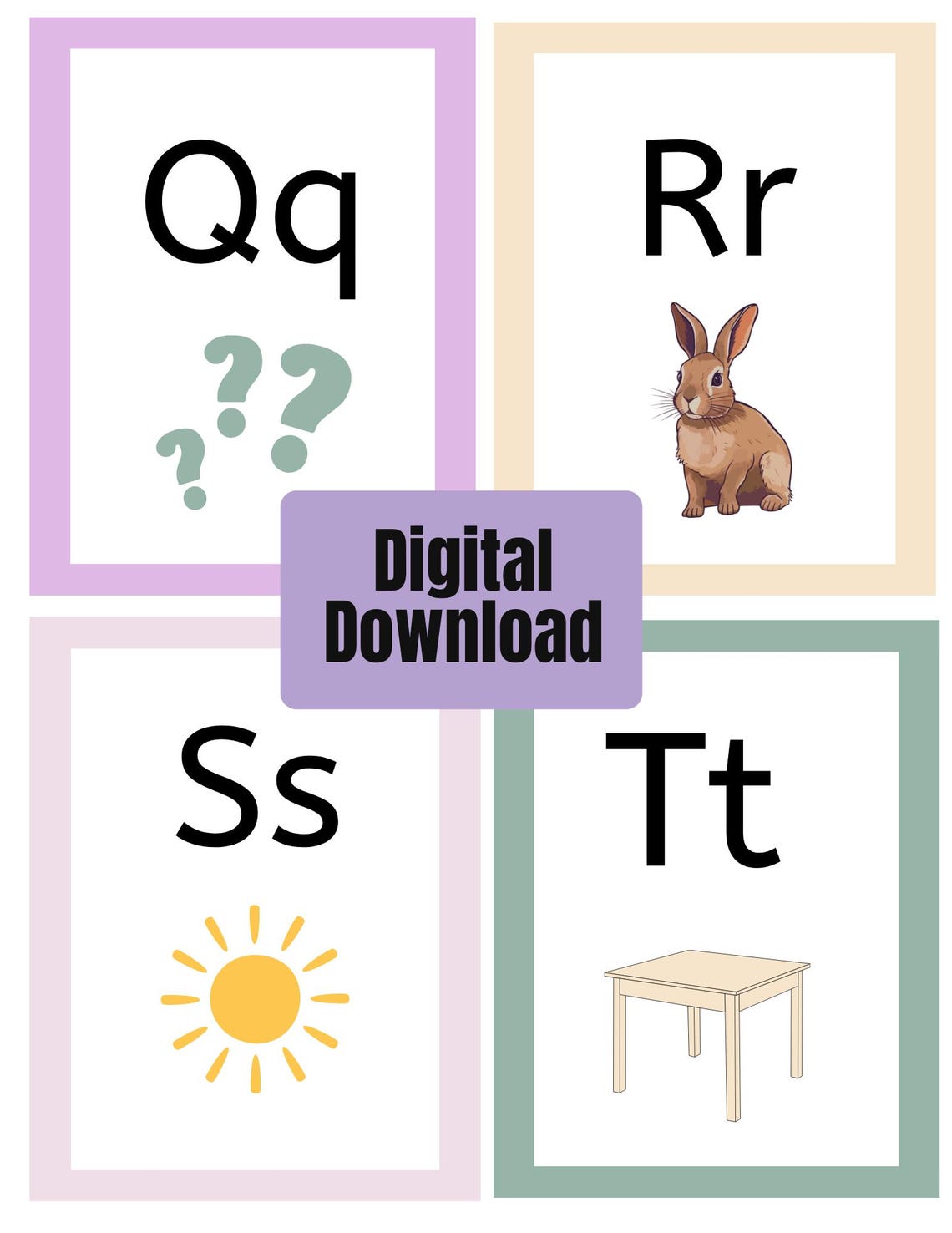 Printable Alphabet Cards, Alphabet Cards for Homeschool Room, Alphabet ...