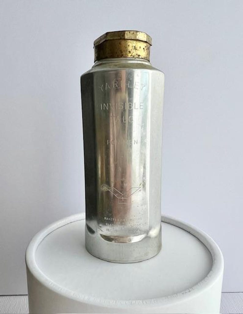 Vintage 1960s Yardley Talc Shaker: Silver Tin, Vanity Decor - Please ...