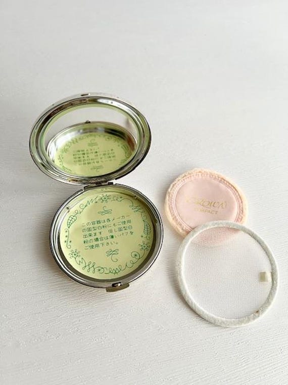 Vintage 1960s Crown Compact, Unused Japanese Silver T… - Gem