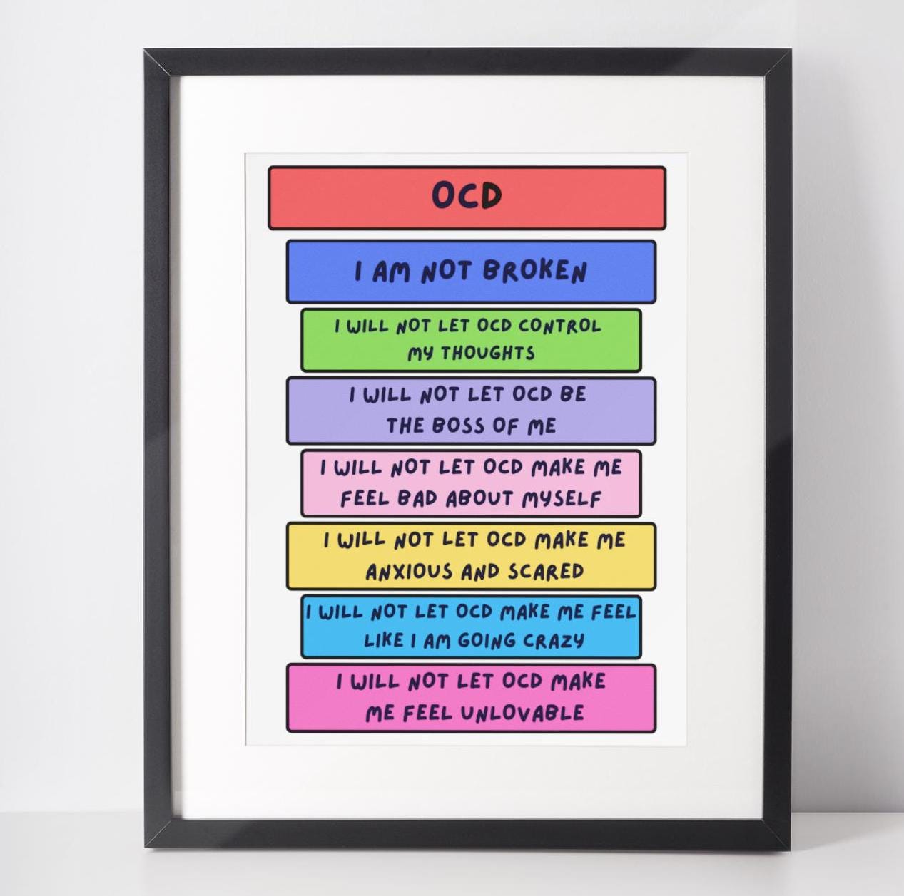 OCD Therapy Tool Neurospicy Mental Health Print Obsessive Compulsive Neurodiversity Art ...
