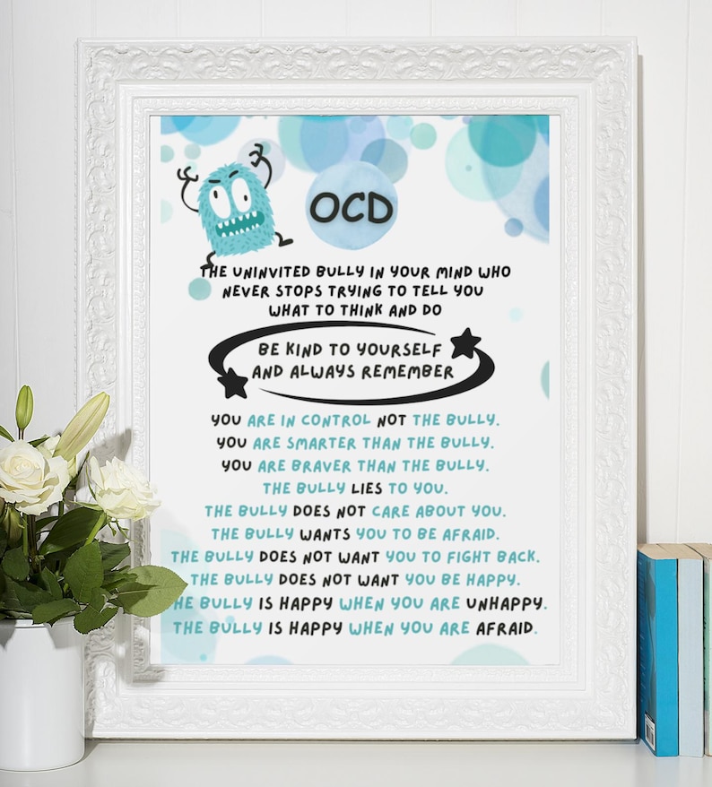 OCD Therapy Tool Neurospicy Mental Health Typography Print Obsessive ...