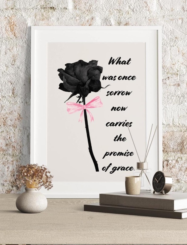 Inspirational Typography Rose Art Print Bereavement or Sympathy Gift ...