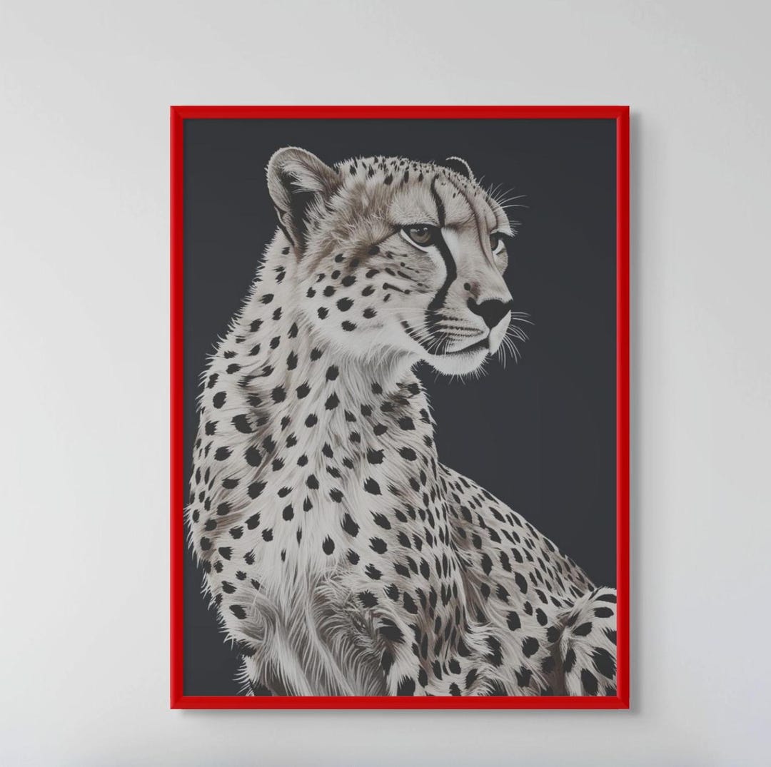 Cheetah Wall Art Black and White Wildlife Art Safari Vibes Neutral ...
