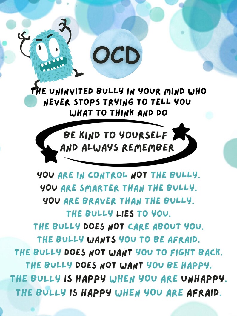 OCD Therapy Tool Neurospicy Mental Health Typography Print Obsessive ...