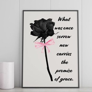 Inspirational Typography Rose Art Print Bereavement or Sympathy Gift ...