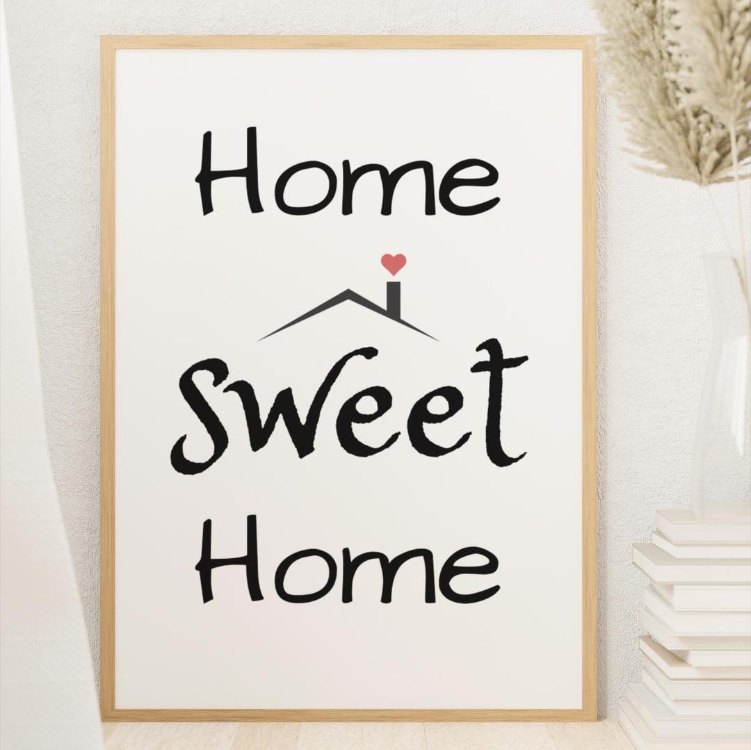 Home Sweet Home Typography Print New Home Gift Whimsical House Warming ...