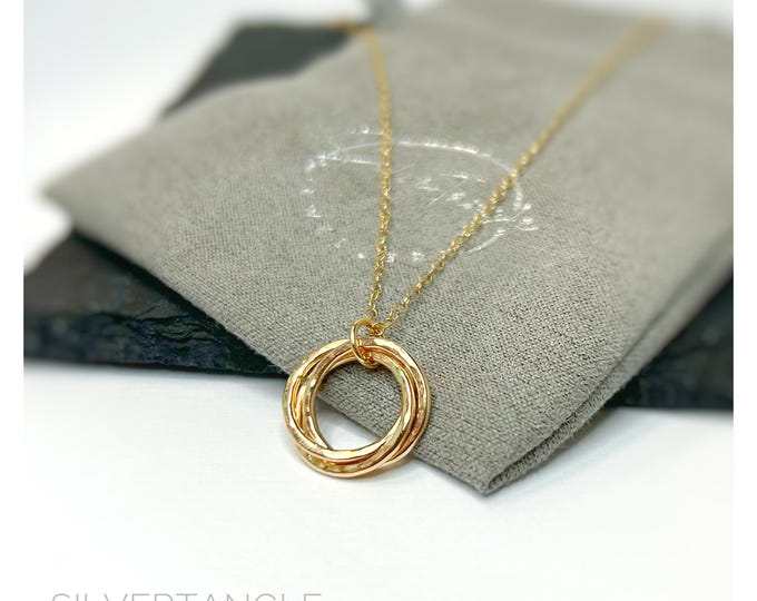 14K Gold Filled Necklace - Gold Mobius Ring Necklace - Gold Twisted ...
