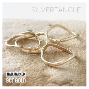 Hallmarked 9ct Gold Wavy Thumb Ring - Solid Gold Ring - 9ct Gold Ring ...