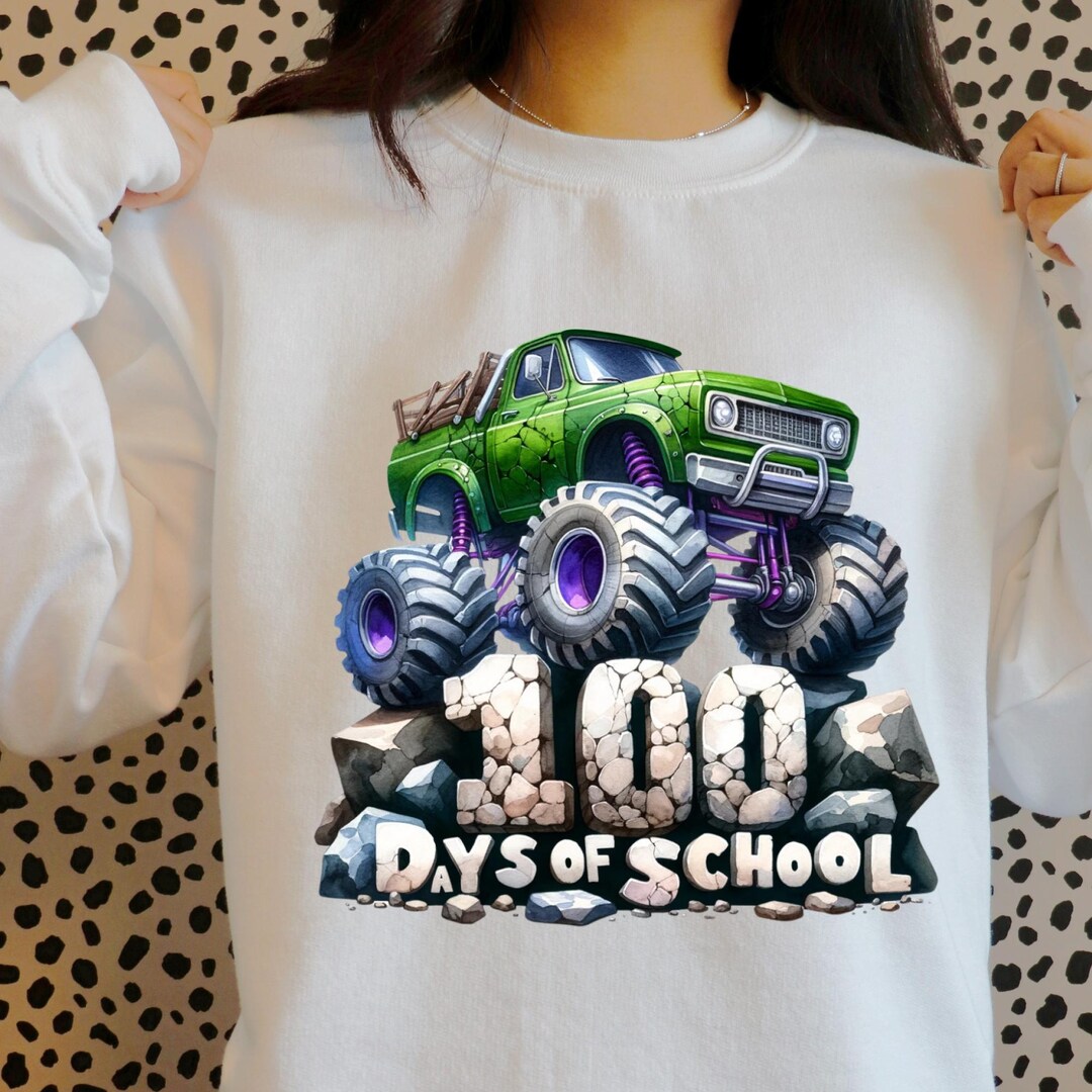 100 Day of School Monster Truck PNG, Monster Truck, School Cut Files ...