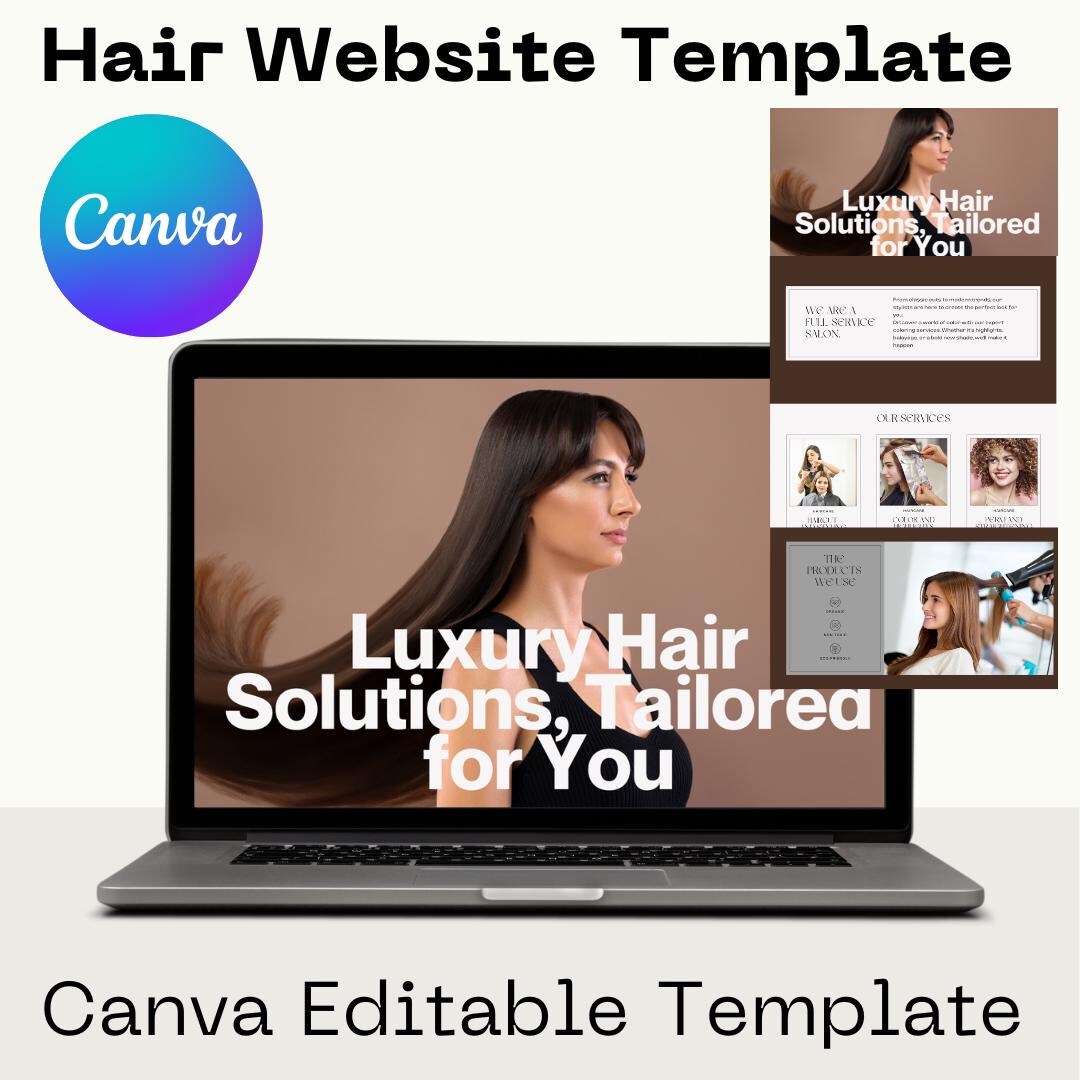 Hair Website Template, Luxury Hair Website Design, Hair Website Design ...