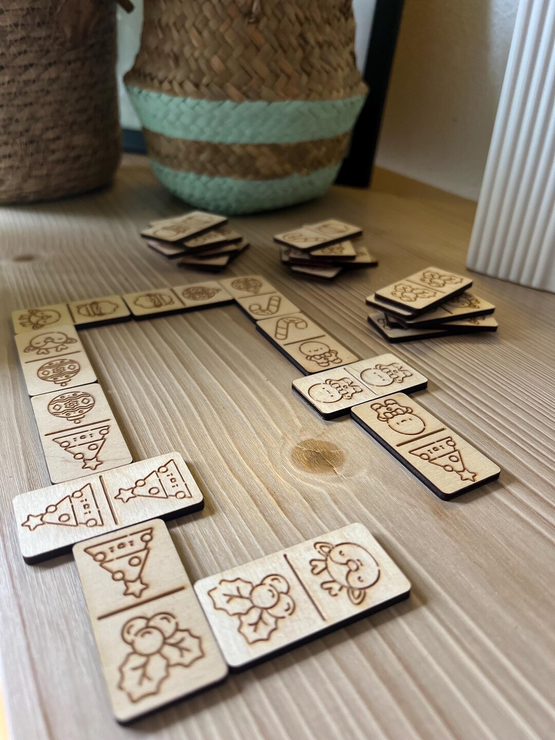 Christmas-themed Domino Game for Kids Laser Cut File SVG & PNG Digital ...