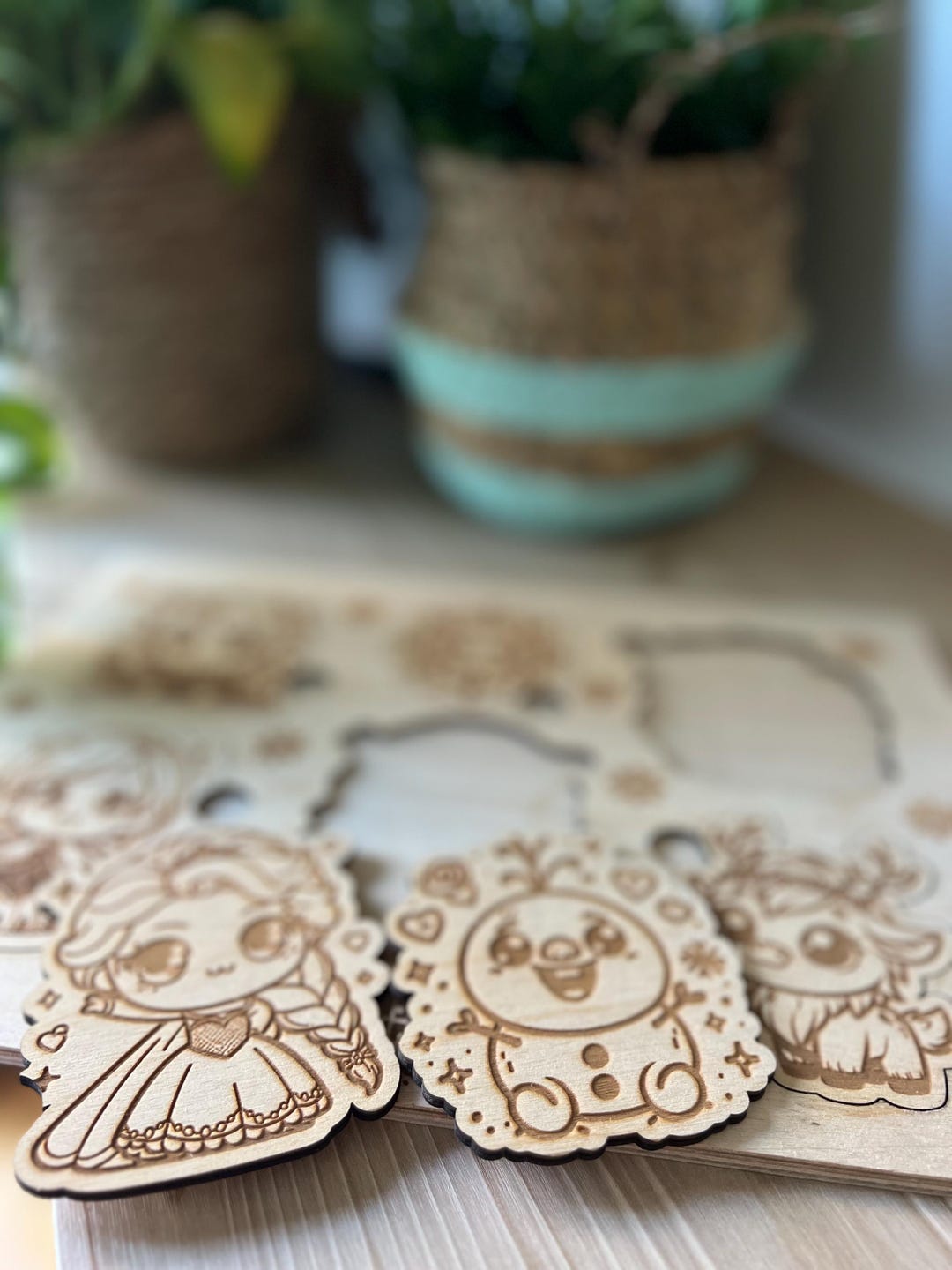 Frozen-themed Inlay Puzzle Laser Cut File SVG & PNG Digital Download ...