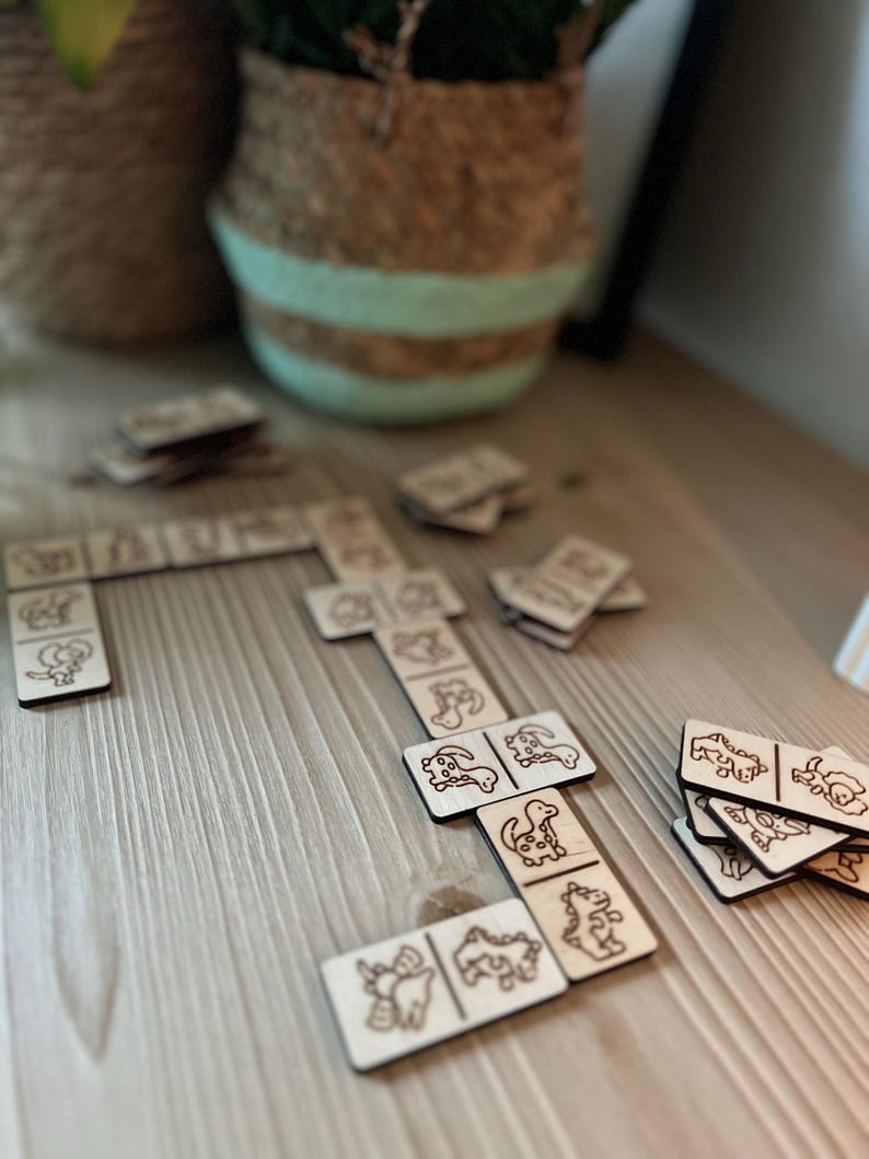 Dinosaur-themed Domino Game Laser Cut File SVG & PNG Digital Download ...