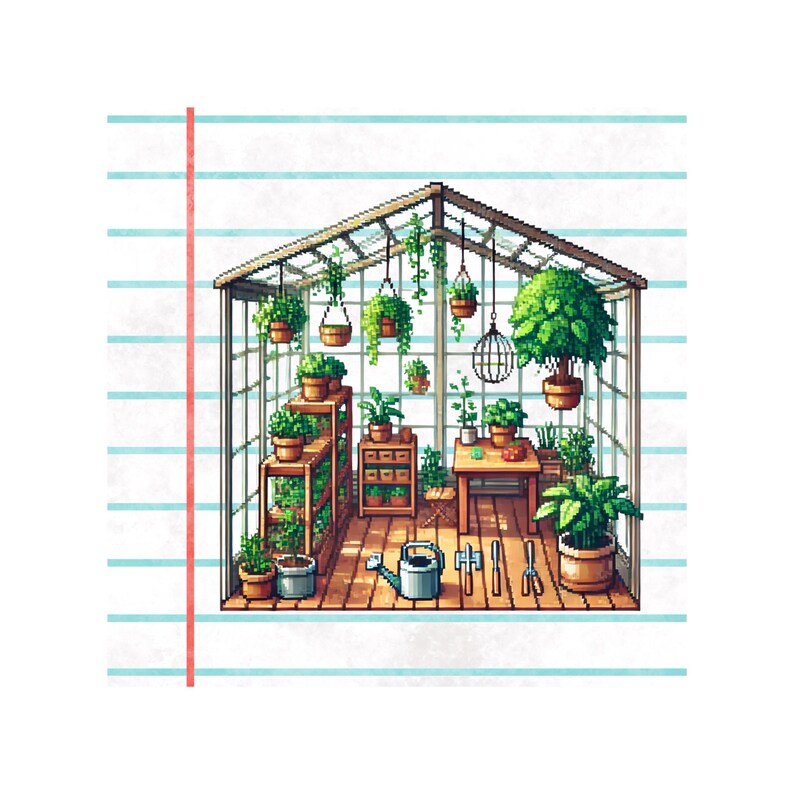 Pixel Art Greenhouse Diorama Clipart PNG With Transparent Background ...