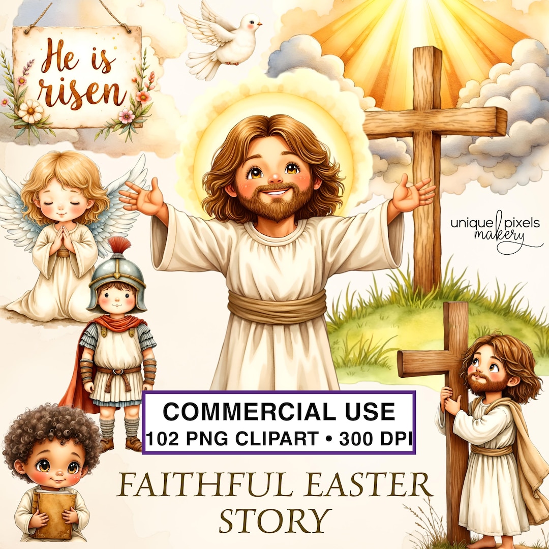 Christian Easter Watercolor Clipart PNG | Jesus Resurrection Cross ...