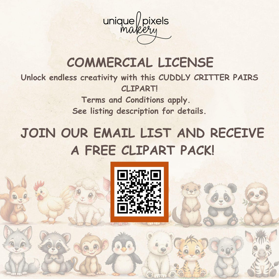 Cute Baby Animal Pairs Clipart Watercolor PNG | COMMERCIAL USE ...