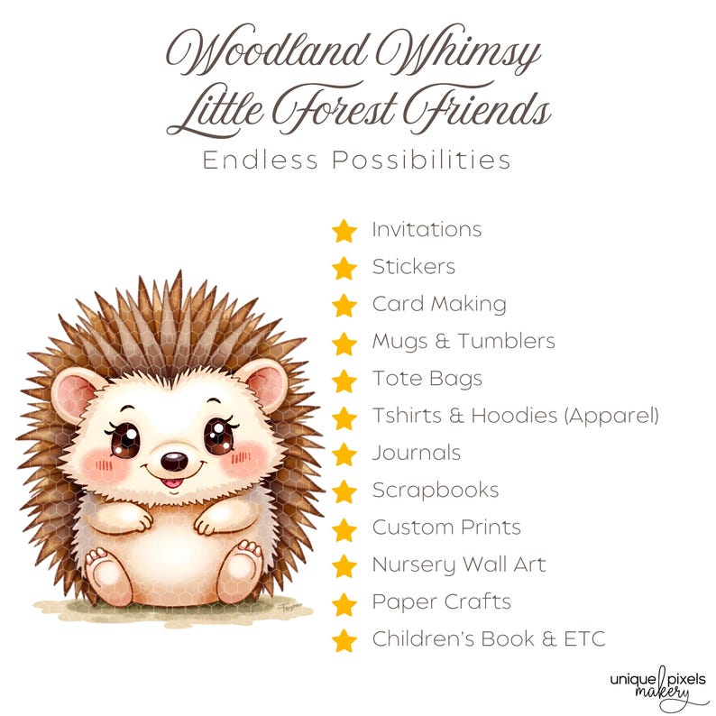Woodland Animal Clipart | Forest Friends PNG (digital Download) - Etsy