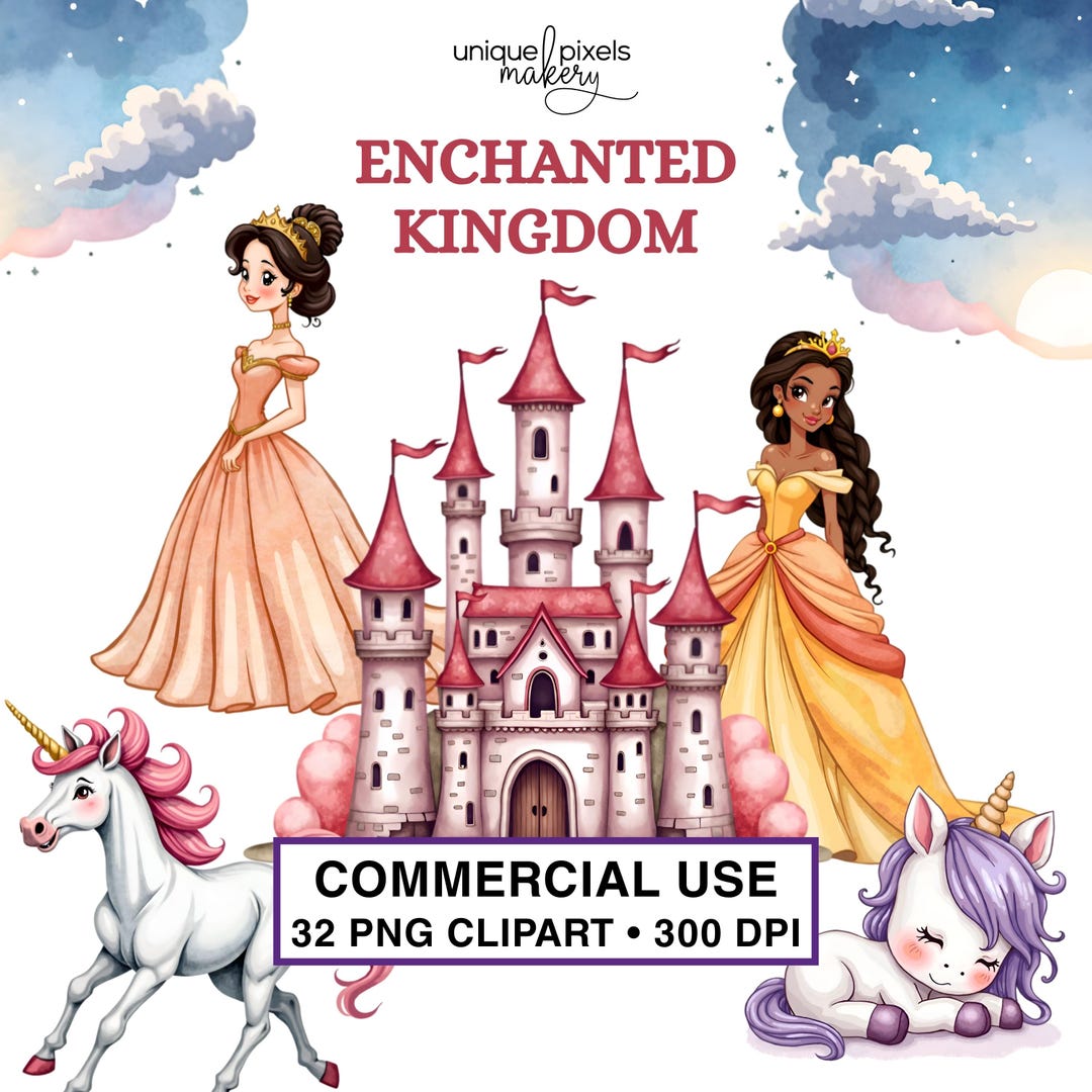 Magic Queendom Clipart PNG | Storybook Princess Kingdom | Fantasy ...