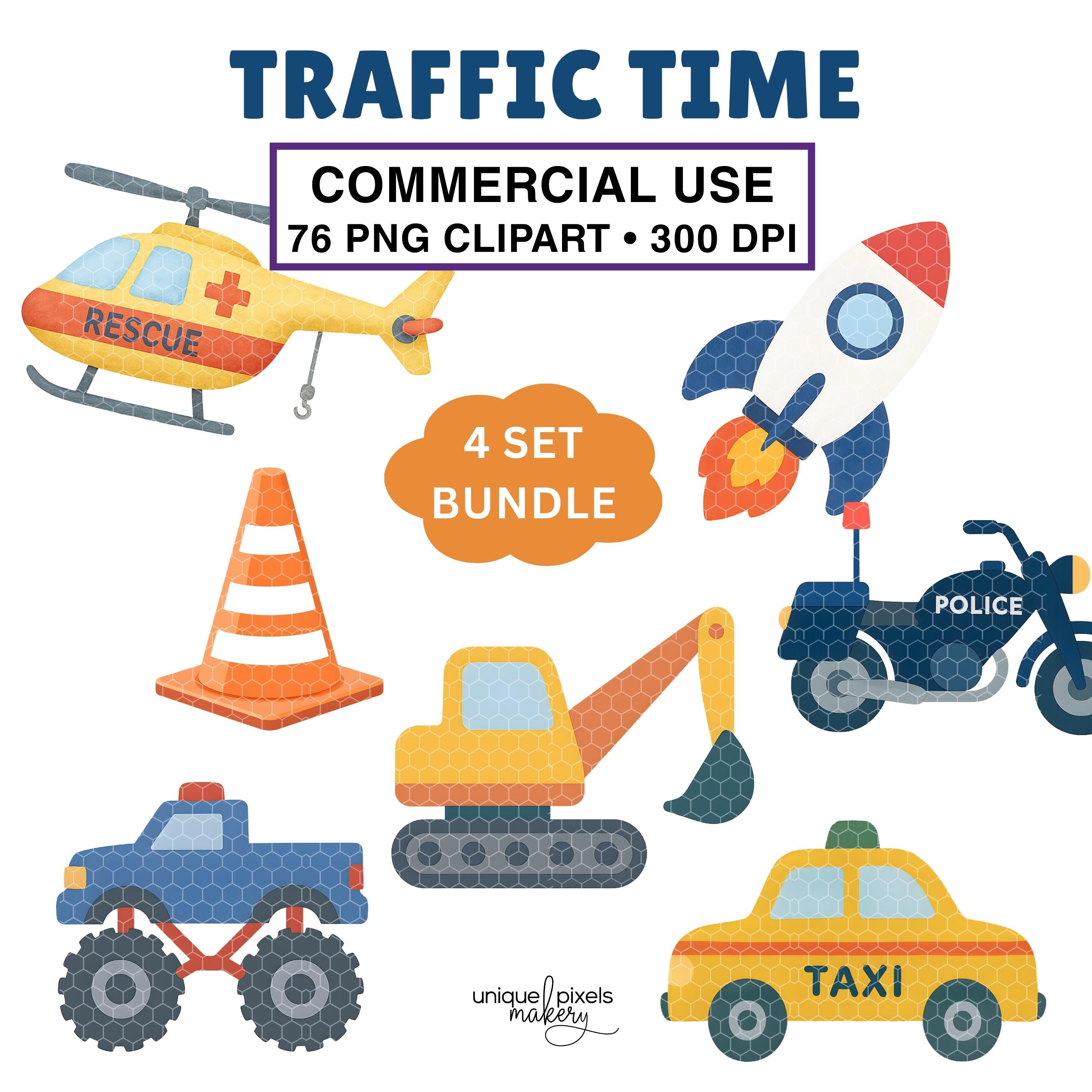 Transportation Clipart Mega Bundle | Cars Trucks Emergency Vehicles ...