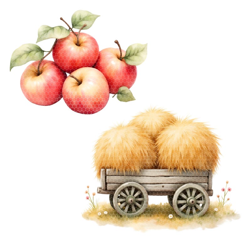 Harvest Apple Orchard Clipart | Fall Apple Picking Transparent PNG ...