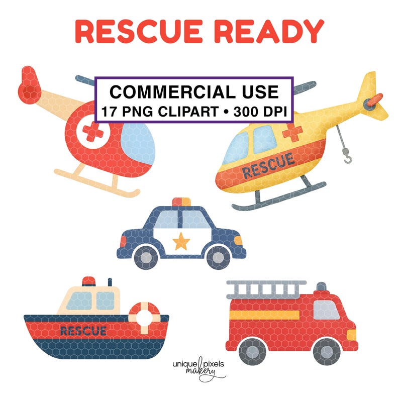 Emergency Vehicles Clipart PNG | Police Fire Ambulance Rescue ...