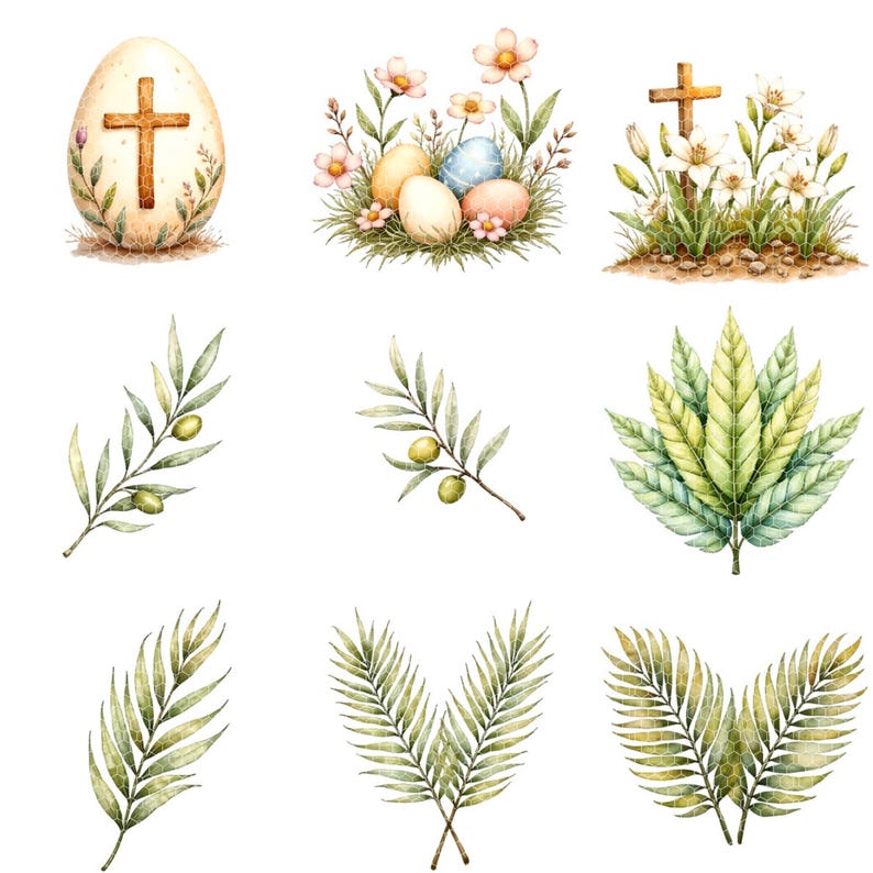 Christian Easter Watercolor Clipart PNG | Jesus Resurrection Cross ...