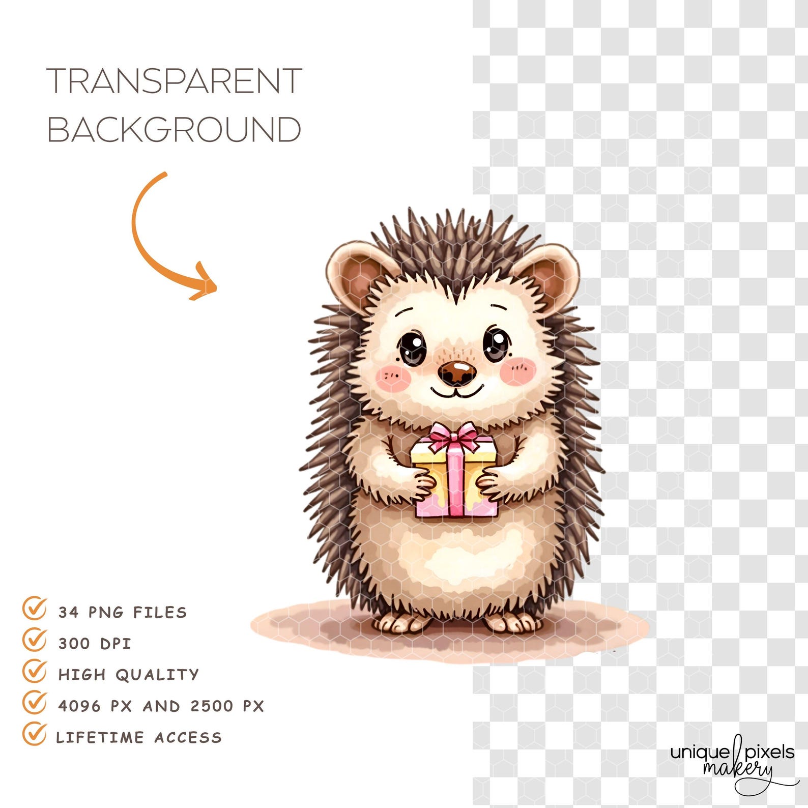 Woodland Birthday Clipart | Watercolor Forest Animals PNG (digital ...