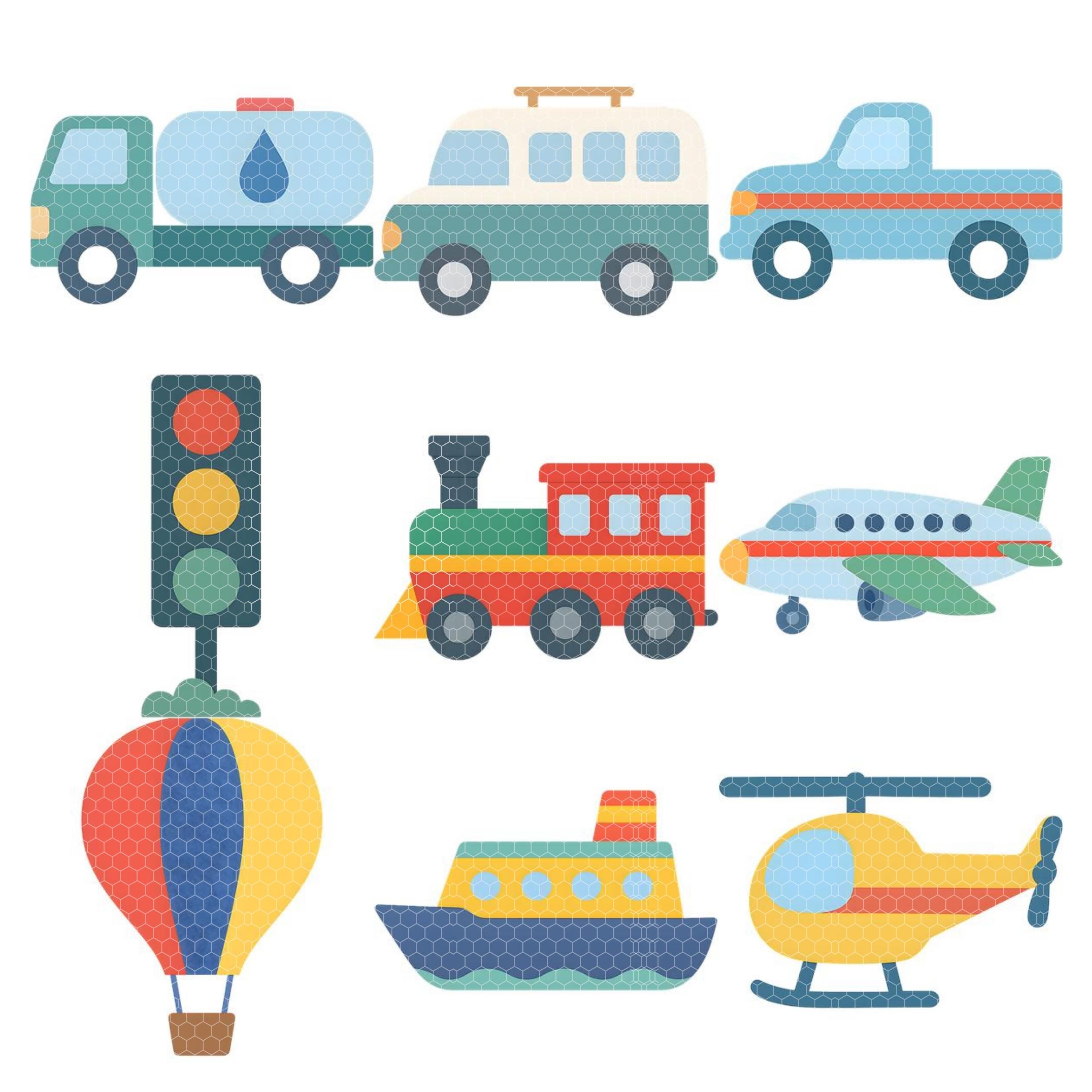 Transportation Clipart Transparent PNG | Vehicles Cars Trucks Train ...