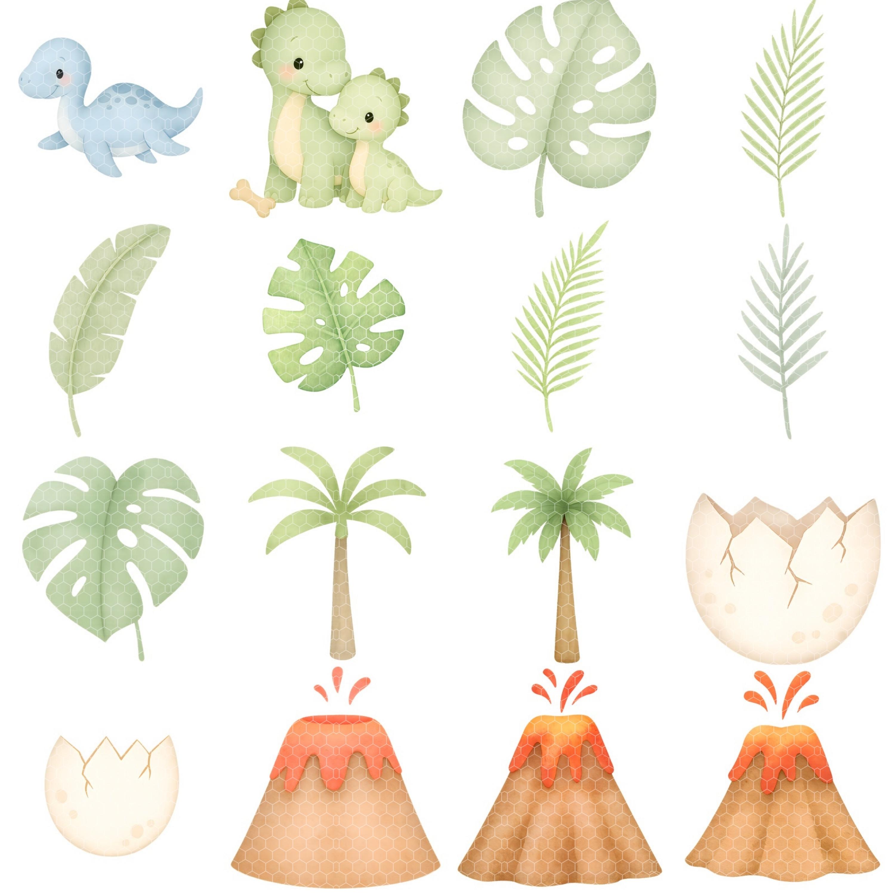 Baby Dinosaur Clipart Transparent PNG | Watercolor Dino With Jungle ...