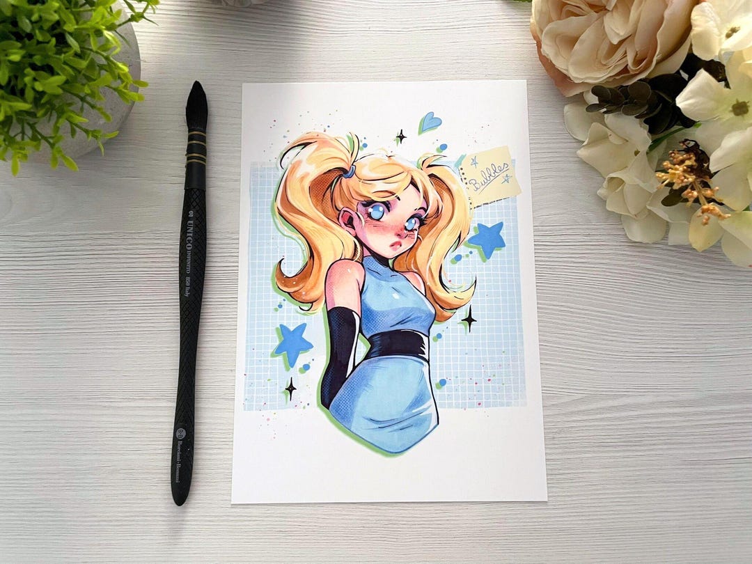 Powerpuff Girls (bubbles) Art Print: Hand-signed Fine Art Paper - Etsy