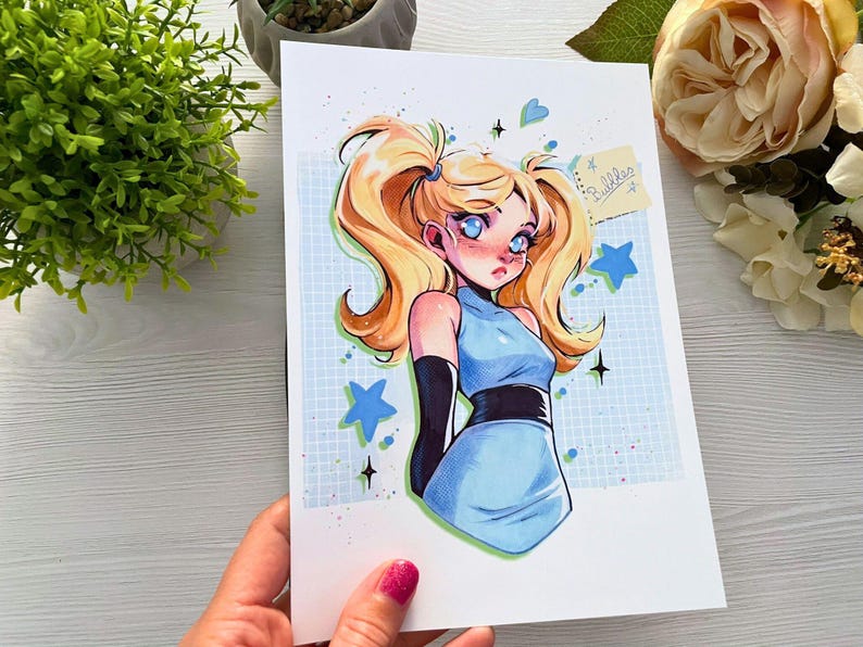 Powerpuff Girls (bubbles) Art Print: Hand-signed Fine Art Paper - Etsy