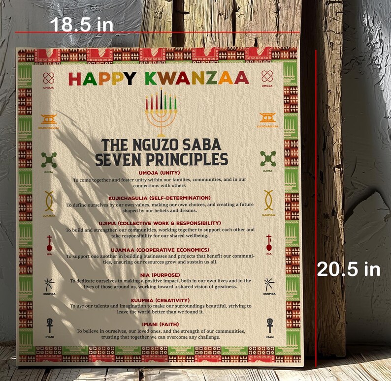 Afiche de Feliz Kwanzaa: Los siete principios de Nguzo Saba / Descarga ...