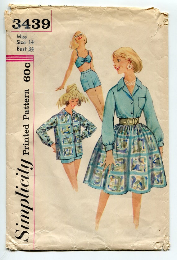 Patterns Sewing Simplicity 6927 misses blouse wrap skirt and shorts ...