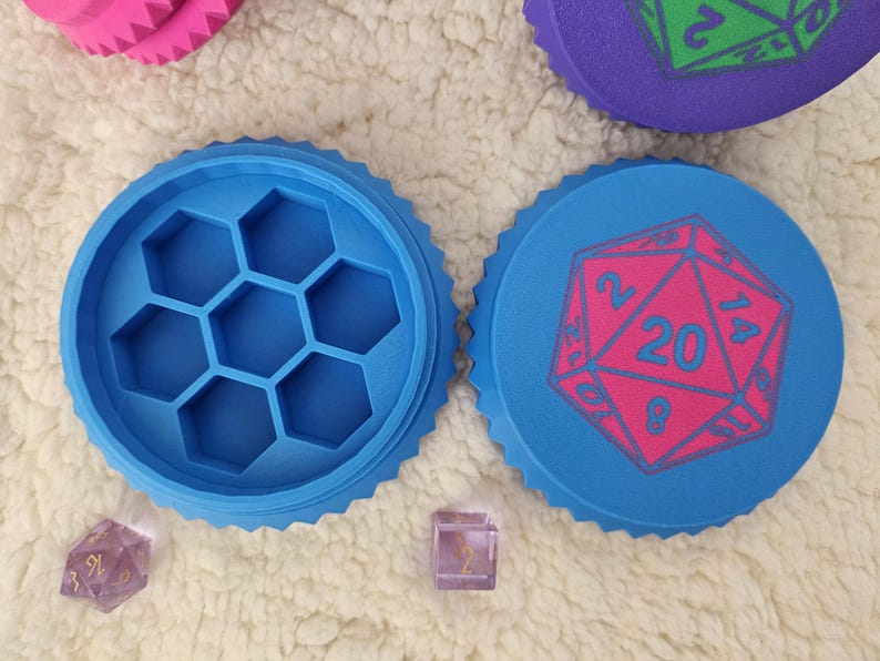 3D Printed DND Dice Box - Cool D20 Colorful Dice Great Gift for Gamers ...