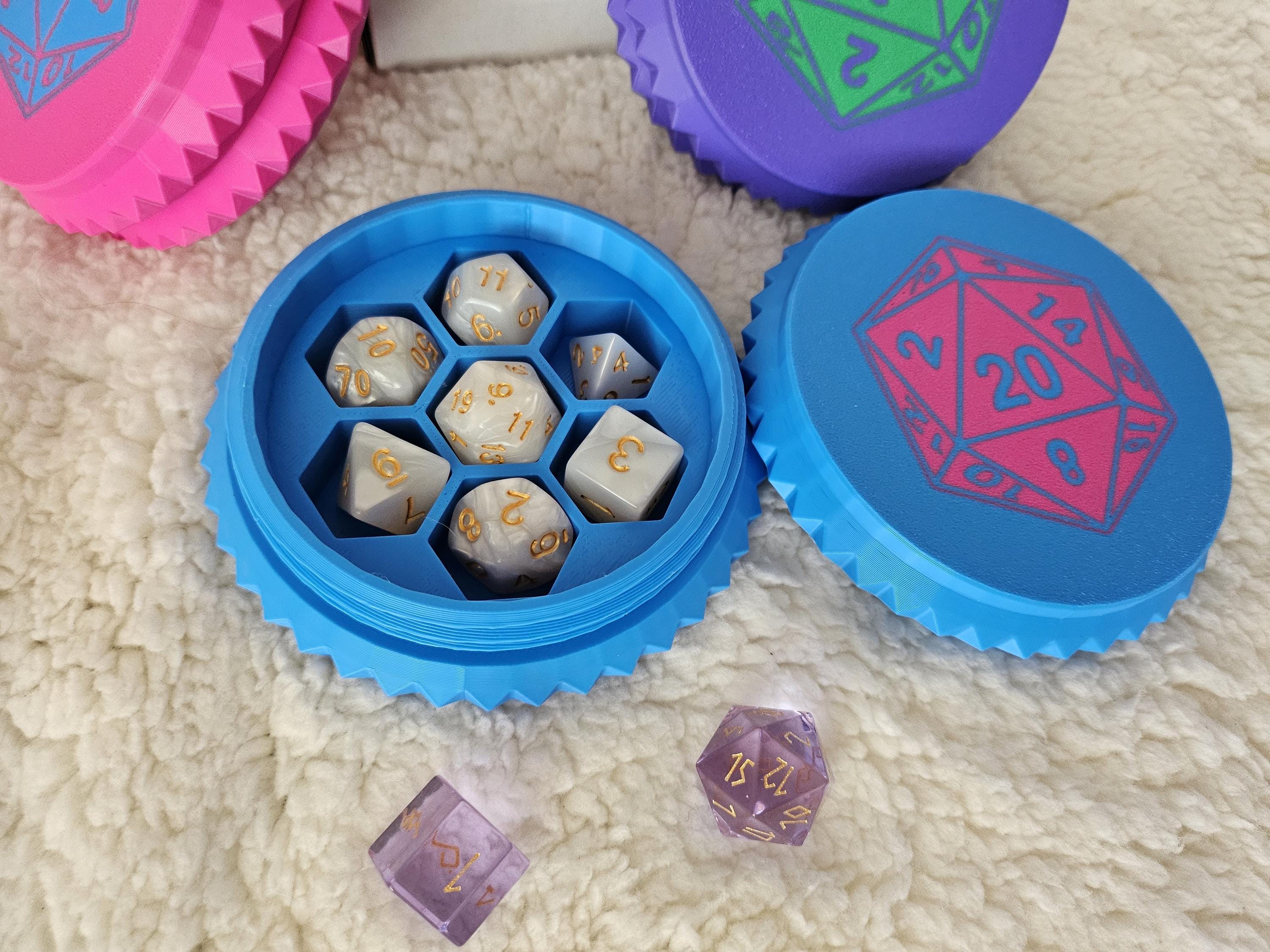 3D Printed DND Dice Box - Cool D20 Colorful Dice Great Gift for Gamers ...