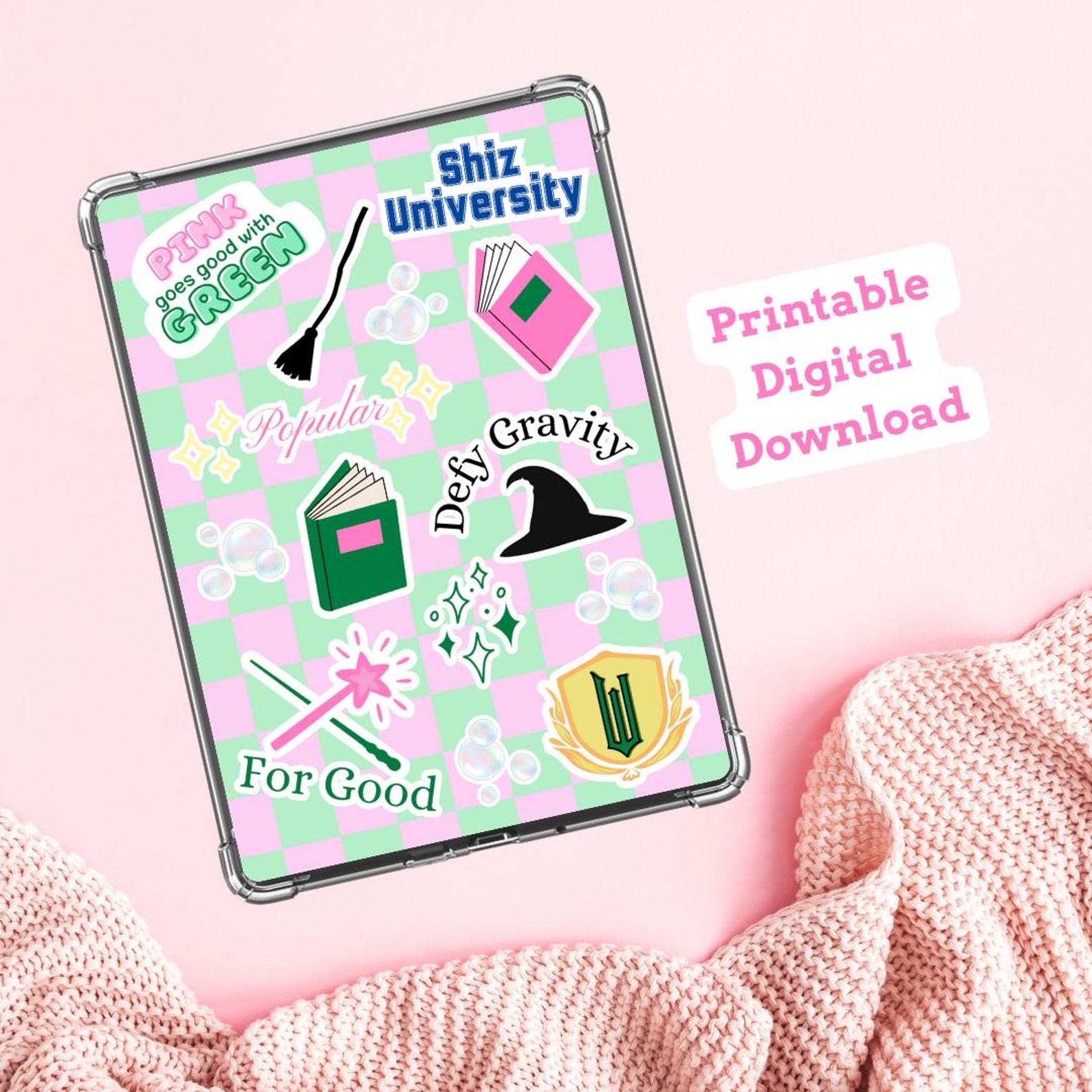 Wicked Witch Pink and Green Printable Kindle Insert for Clear Case ...