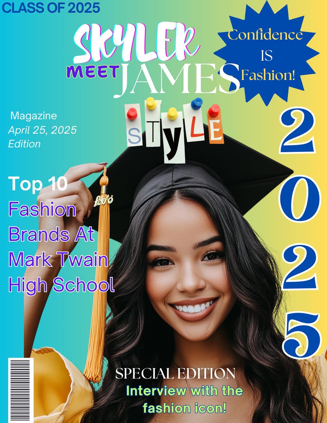 Graduation Mock Magazine Cover - Green and Yellow (available in ...