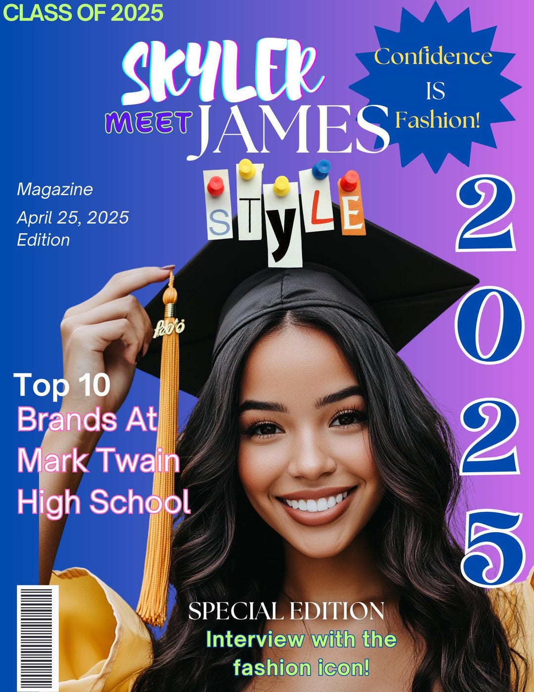 Graduation Mock Magazine Cover - Purple (available in Multiple Colors ...