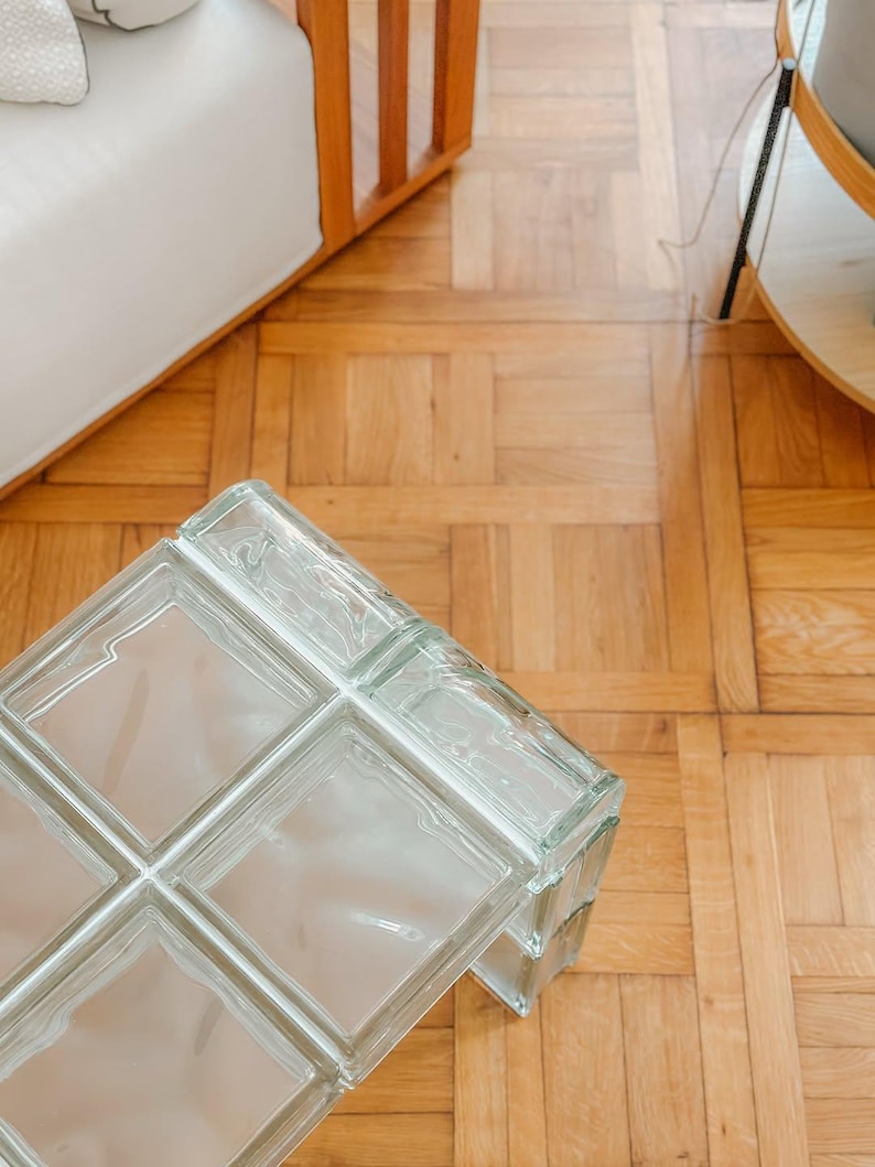 Modern Glass Block Coffee Table | Unique Handmade Accent Table for ...