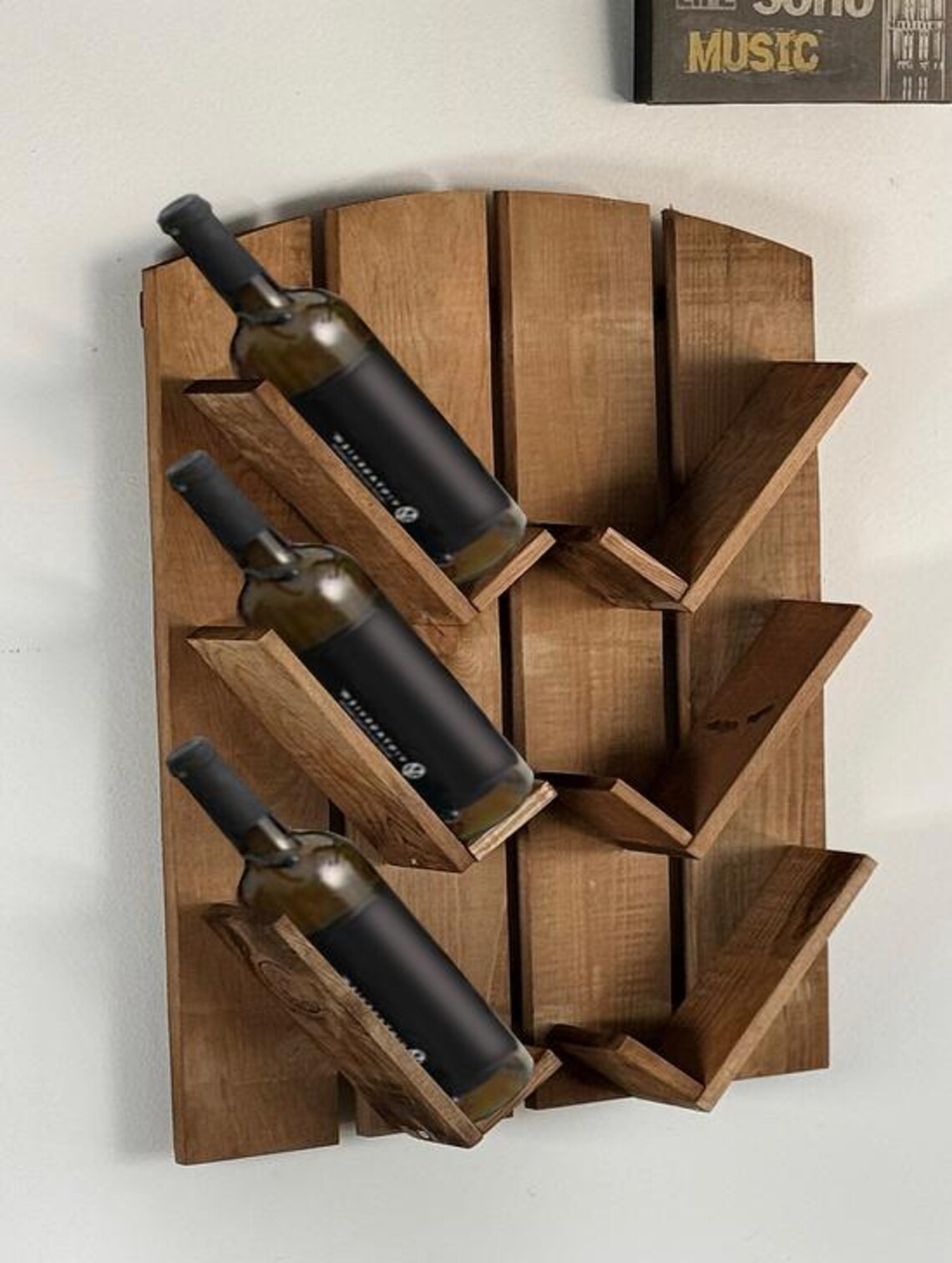 Wooden Handmade Wine Rack – Rustic Wine Stand – Aesthetic Wine Holder ...