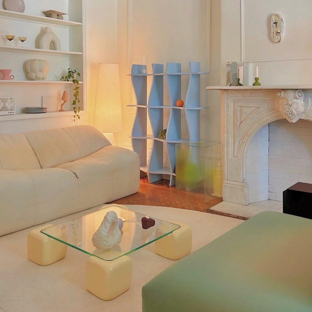 Hyperbolic Modern Stylish Design Bookcase – Wavy Curved Freestanding ...