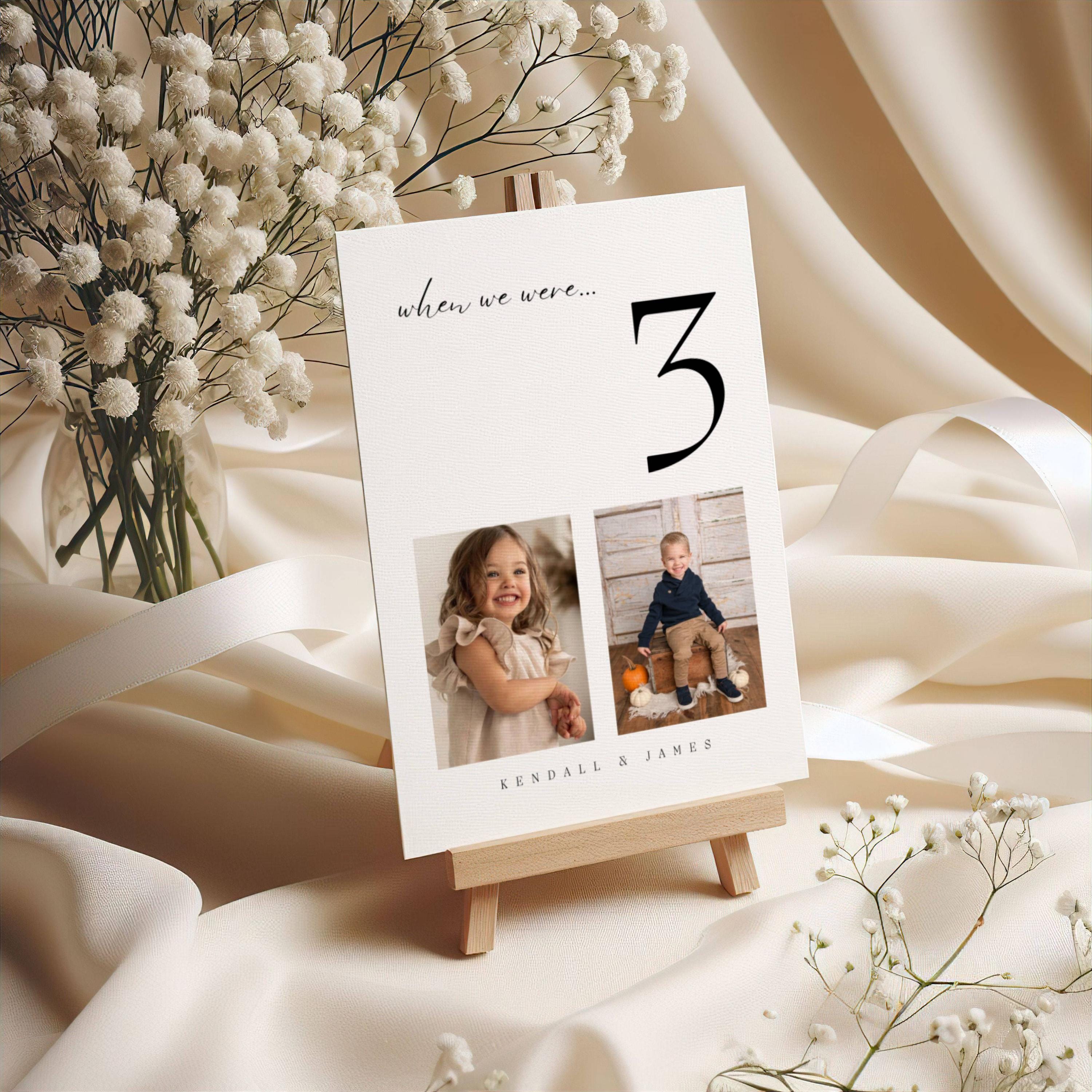 When We Were Age Wedding Table Number Template | Tables 1 - 20 | Table ...
