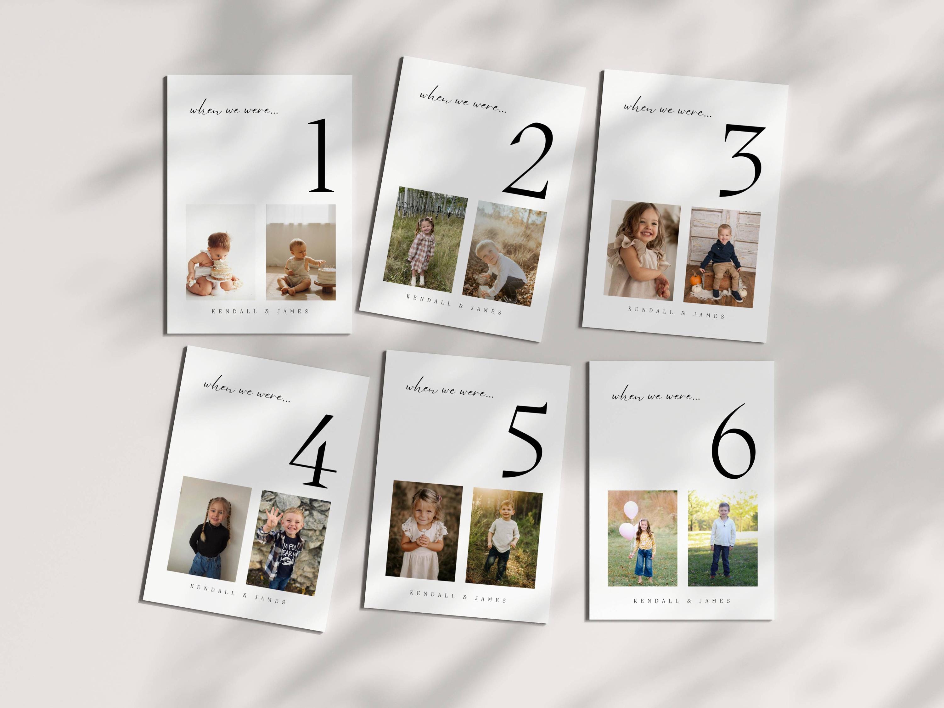 When We Were Age Wedding Table Number Template | Tables 1 - 20 | Table ...