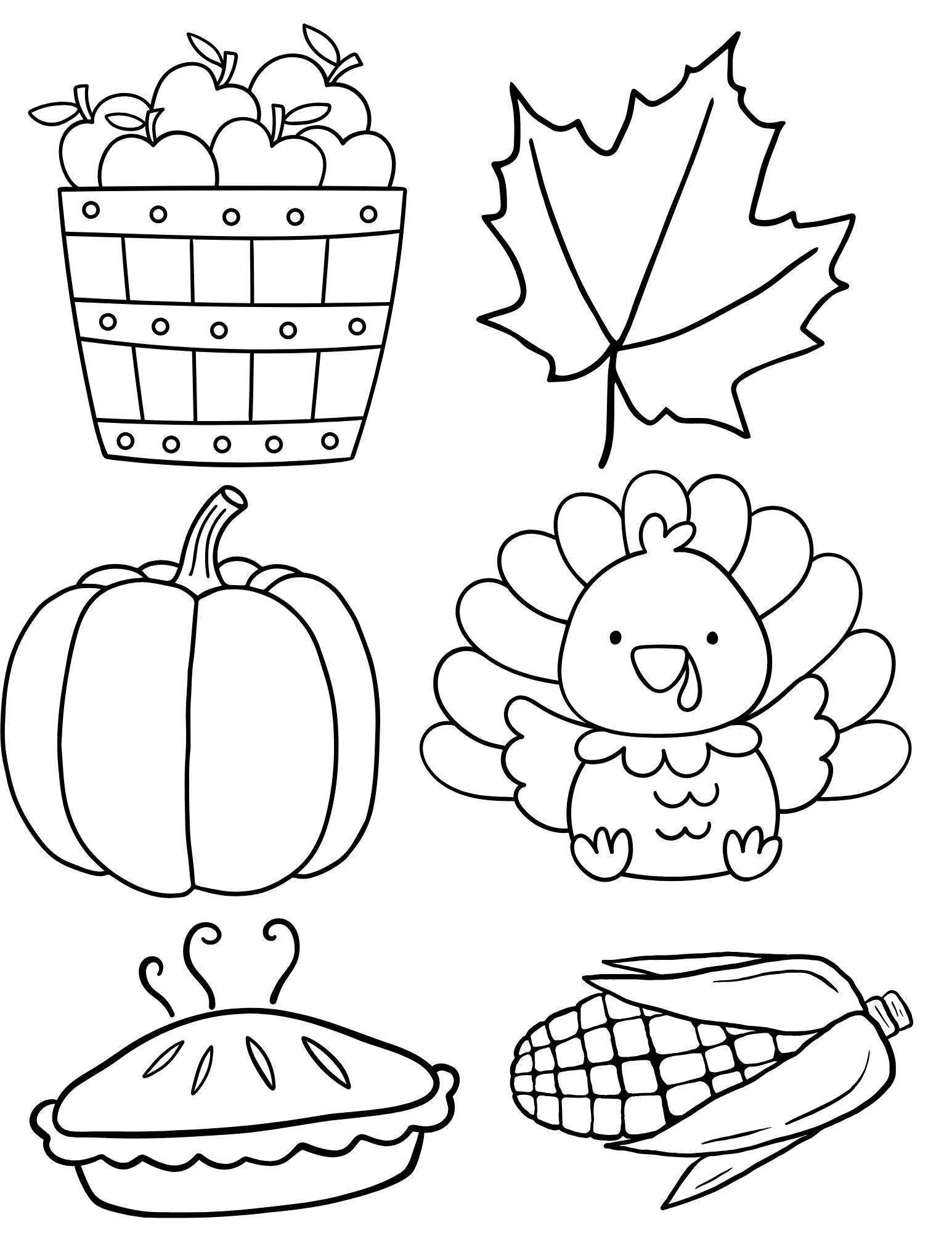Thanksgiving Coloring Pages - Etsy