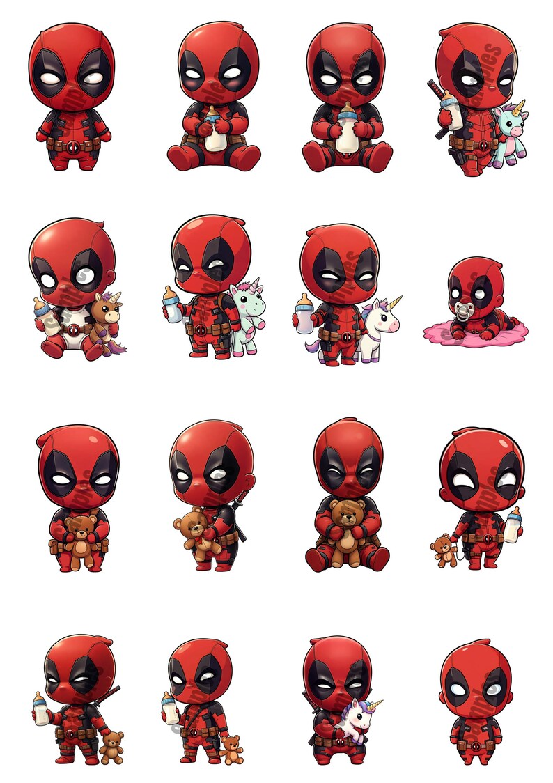 Baby Deadpool 19 PNG, PNG, Digital Download, No Background, for Hobby ...